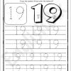 Number 19 Tracing Worksheet for Preschool - EnglishBix