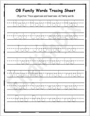 OB Word Family Activity Worksheets - EnglishBix