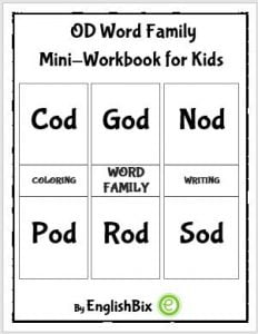 OD Word Family Printable Worksheets - EnglishBix