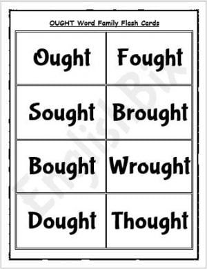 OUGHT Word Family Activities Workbook - EnglishBix