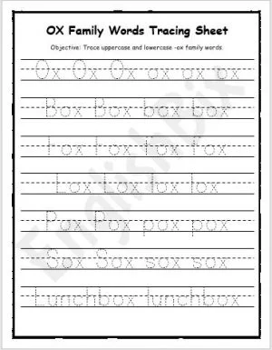 OX Word Family Activities Worksheets - EnglishBix
