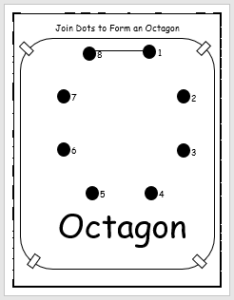 Octagon Dot to Dot Worksheet - EnglishBix