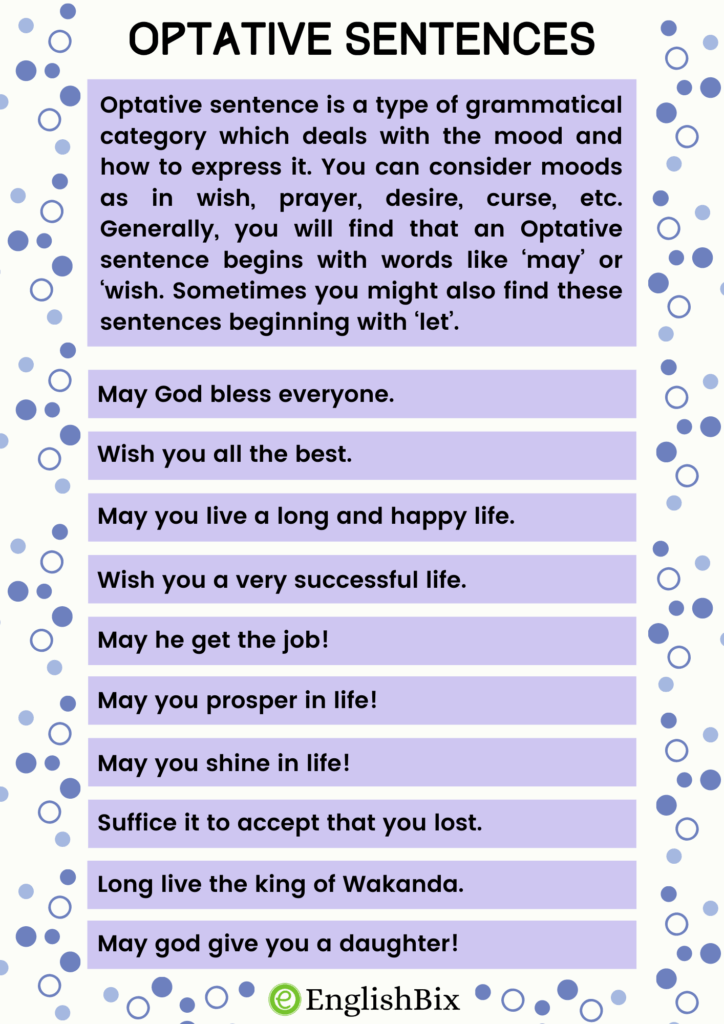 Optative Sentences with Examples in English - EnglishBix
