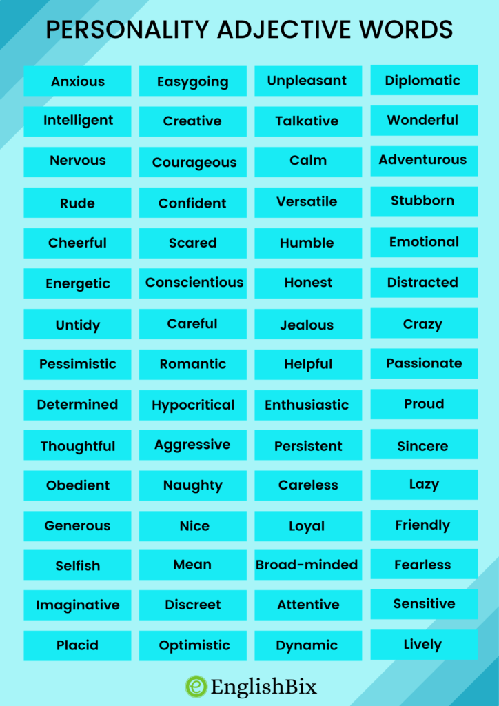 Personality Adjective Words to Describe a Person - EnglishBix