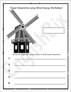 Wind Energy Power Generation Worksheet - EnglishBix