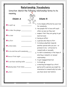 Relationship Terms Vocabulary Worksheet - EnglishBix