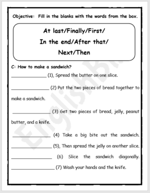 Sequence Words Worksheets & Printables - EnglishBix