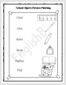 School and Classroom Objects Worksheets & Printables - EnglishBix