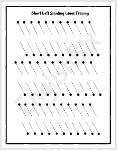 Left Slanting Line Tracing Worksheet - EnglishBix