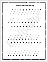 Right Slanting Line Tracing Worksheet - EnglishBix