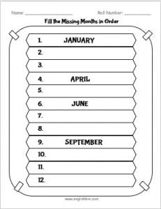 Spelling Months of the Year Worksheet - EnglishBix