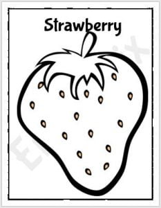 Strawberry Coloring and Tracing Printable Worksheets - EnglishBix