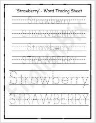 Strawberry Coloring and Tracing Printable Worksheets - EnglishBix