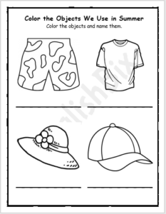Summer Clothes Labelling Worksheet - EnglishBix