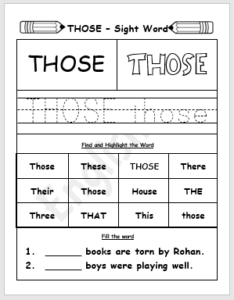 2nd Grade Sight Words Worksheets & Printables - EnglishBix