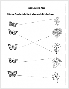 Dotted Line Tracing Worksheet for Kindergarten - EnglishBix