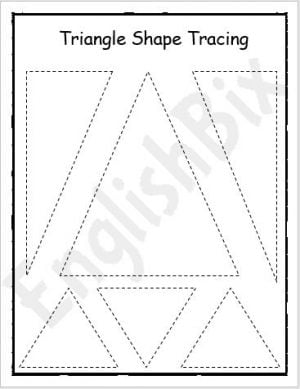 Triangle Shape Tracing Worksheet - EnglishBix
