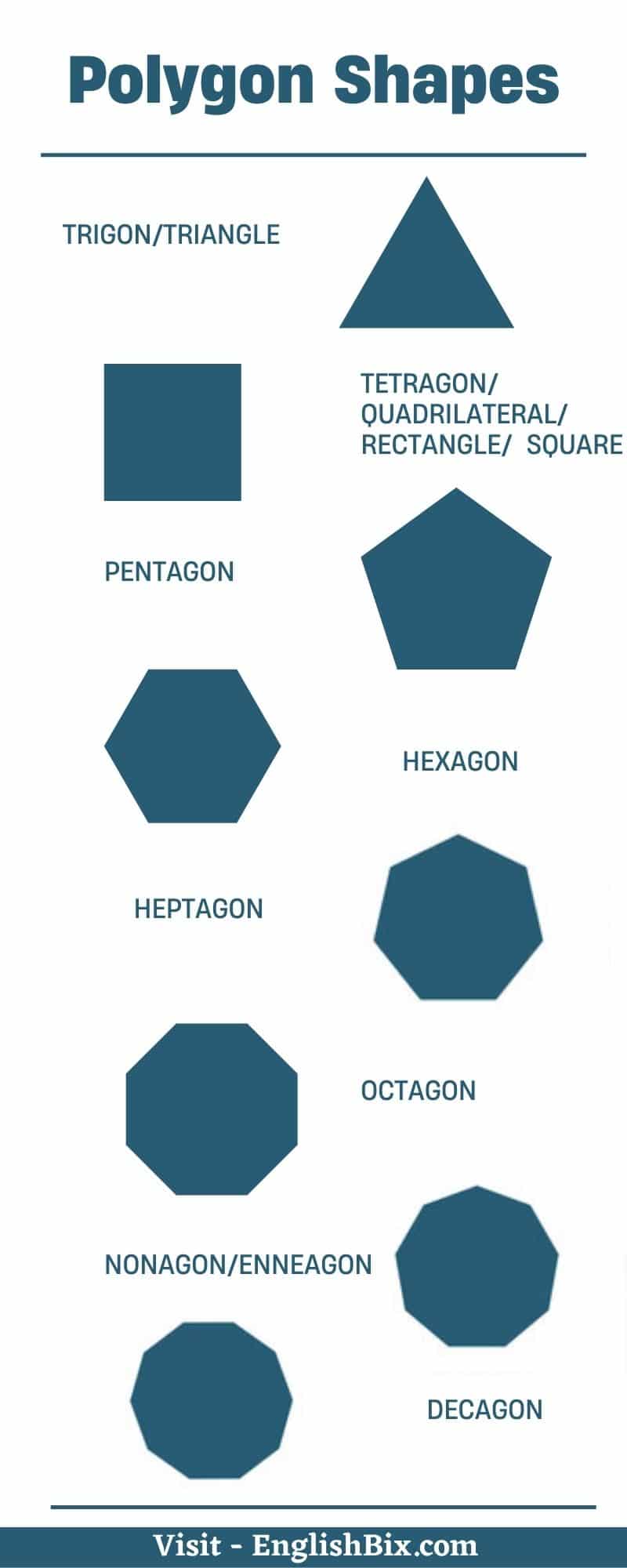 Types of 2D Polygon Shape Names with Sides and Pictures - EnglishBix