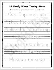 UP Word Family Activities Worksheets - EnglishBix