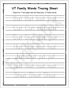 UT Family Words Activities Workbook - EnglishBix