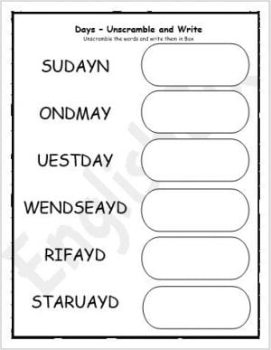 Unscramble Words Worksheets & Printables - EnglishBix