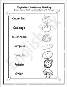 Fruits and Vegetables Worksheets & Printables - EnglishBix