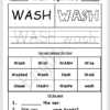Wash Sight Word Printable Worksheet - EnglishBix
