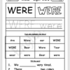 Were Sight Word Printable Worksheet - EnglishBix