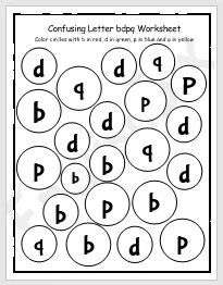 bdpq Confusion Coloring Activity Worksheet - EnglishBix